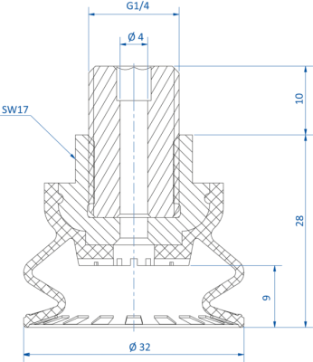 FIPA SM-B Ø 30 mm G1/4-male 波紋管真空吸盤 - 昇歆科技 Cheerbright